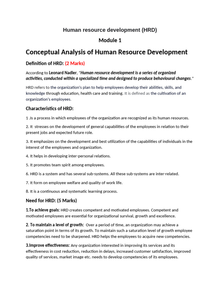 HRD Questions IMP I | PDF | Empowerment | Employment