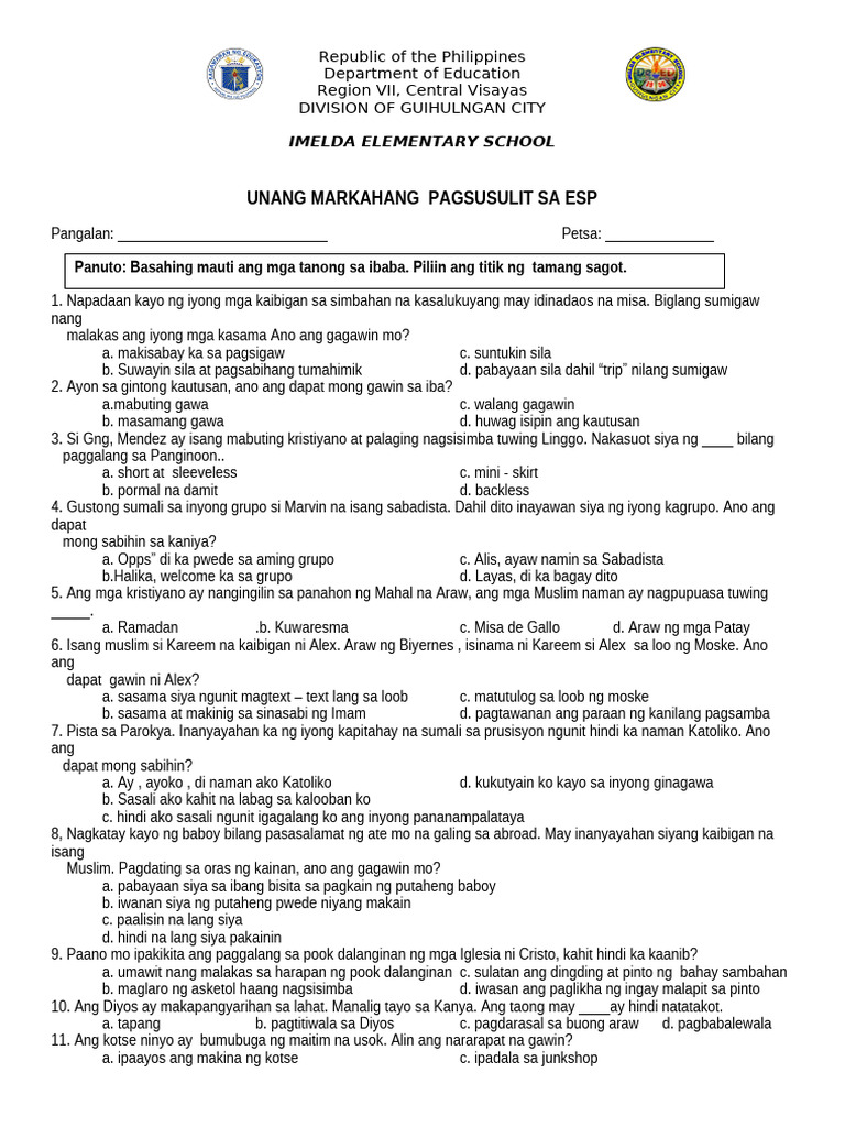 PT - Esp 6 - Q1 | PDF