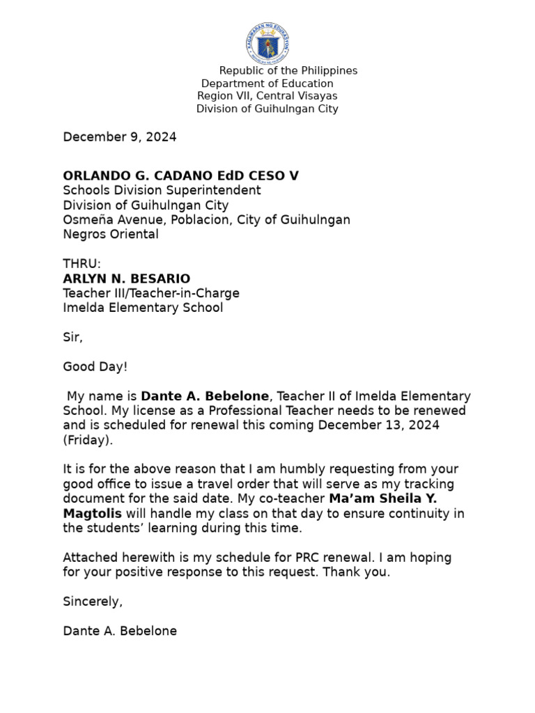 Letter Request | PDF