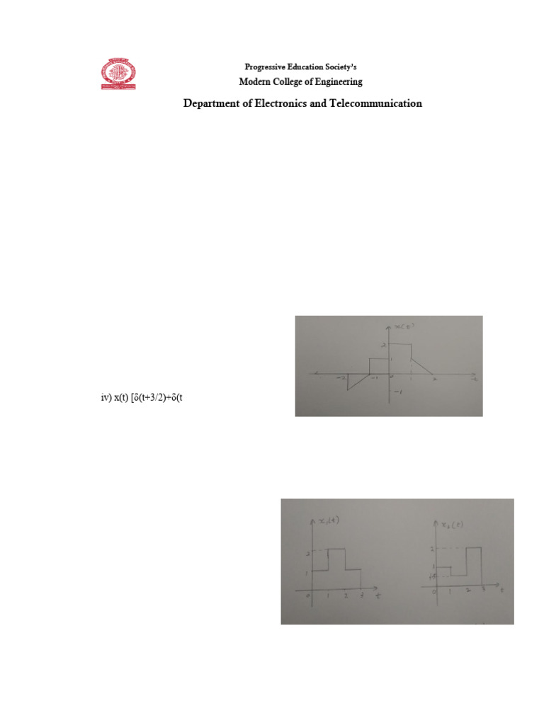 S-S Tutorial 2 Questions - Operations on Signals | PDF