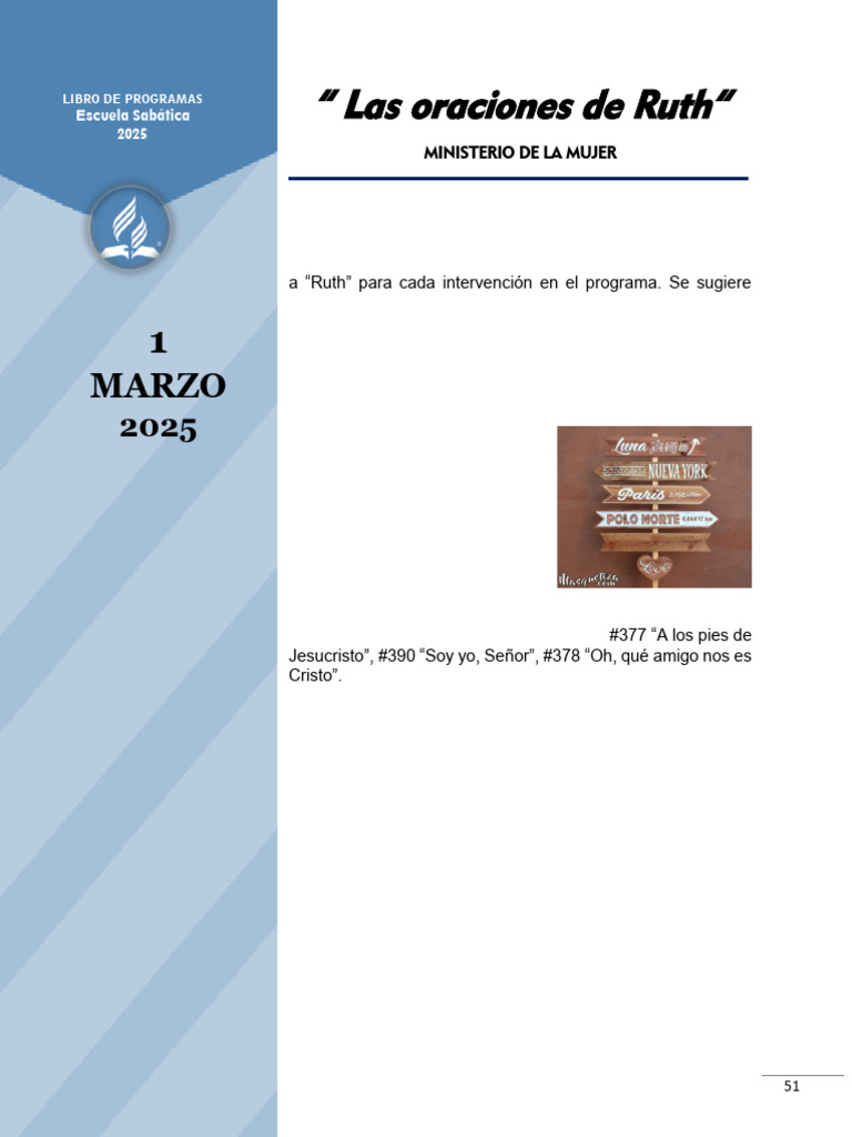 Programa de ES Día Internacional de Oración | PDF | Rut (figura bíblica) | Oración
