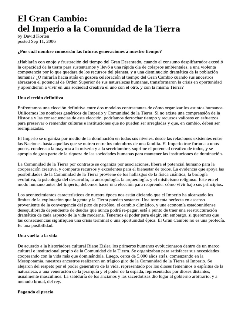 El Gran Cambio | PDF | imperio Romano | Democracia