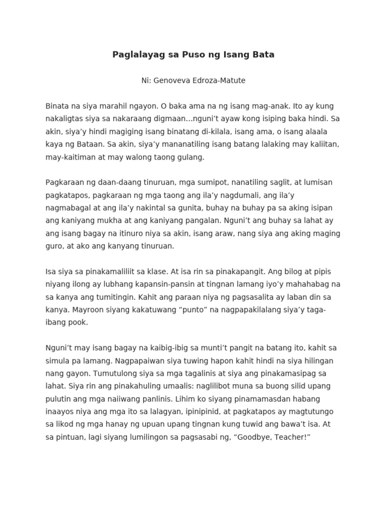 Paglalayag Sa Puso NG Isang Bata | PDF