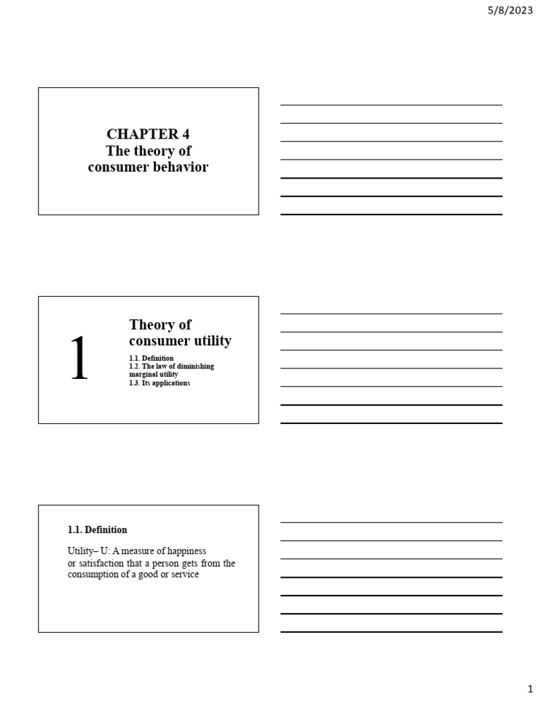 Chap 4 The Theory of Consumer Behavior | PDF | Utility | Marginal Utility