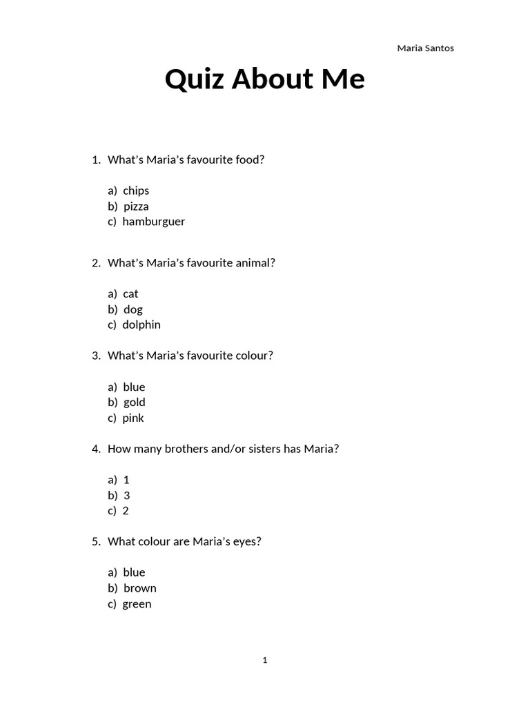 Maria Santos: Quiz Overview | PDF