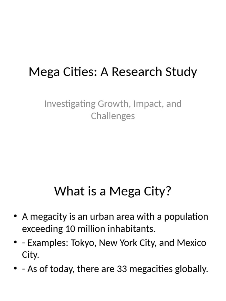 Mega Cities Presentation | PDF