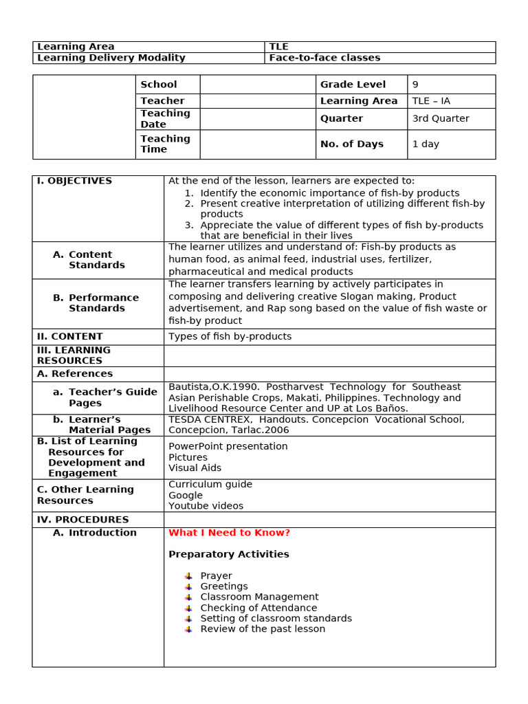 Tle - For-Demo-Teaching-T1-Applicant | PDF | Fish Oil | Oil