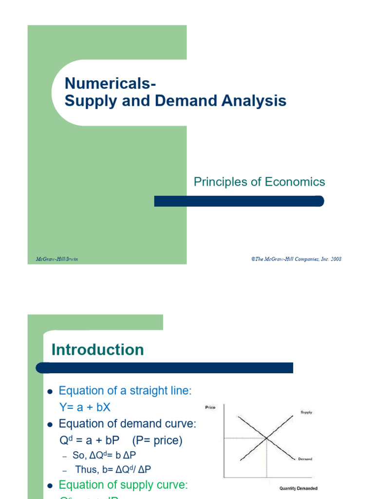 1a. Numericals - Supply and Demand Analysis | PDF | Demand | Economic Equilibrium