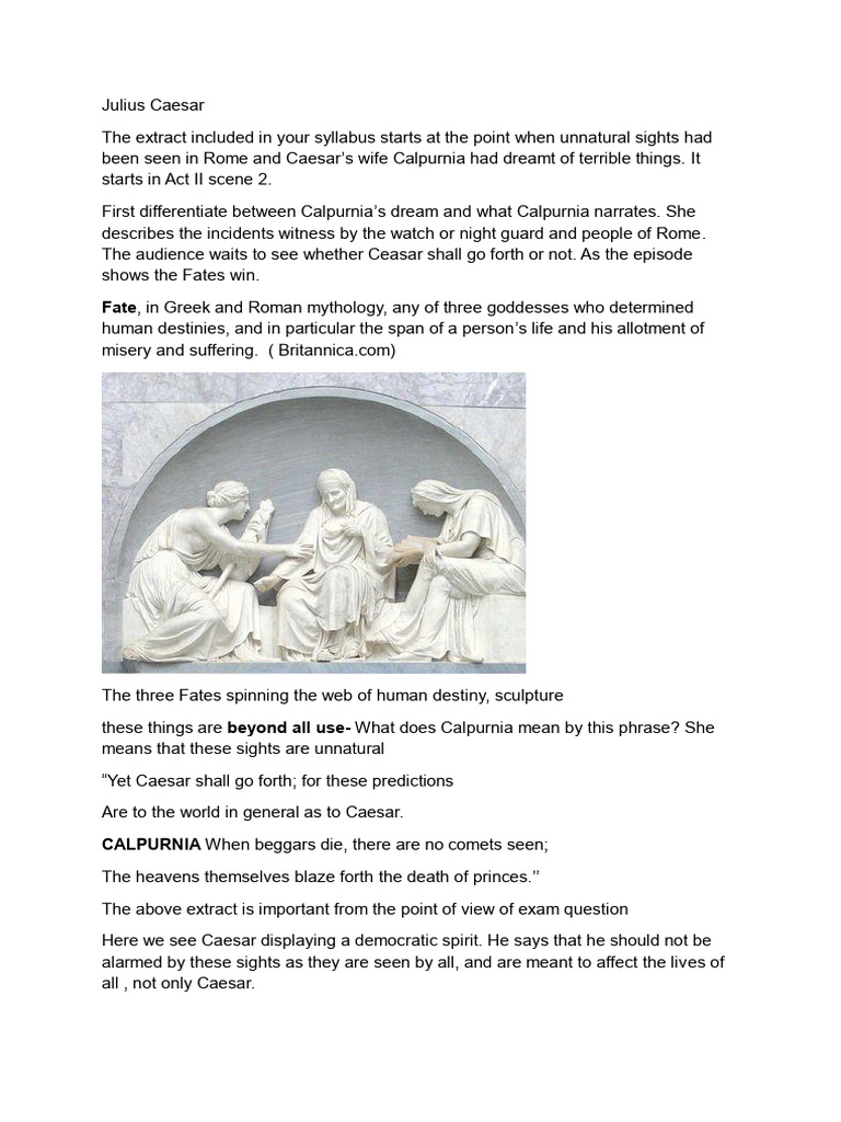 Julius Caesar- Notes | PDF | Destiny | Religious Belief And Doctrine