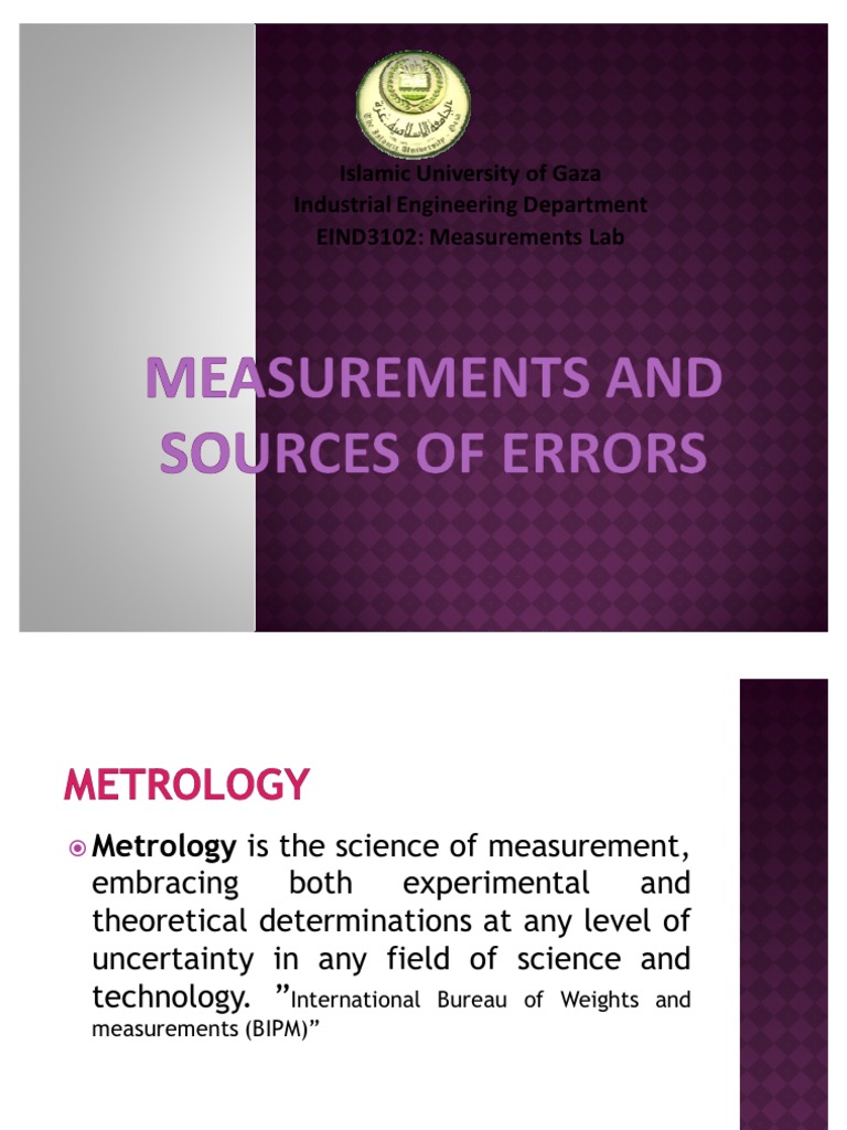 Measurements and Sources of Errors1 | PDF | Accuracy And Precision ...