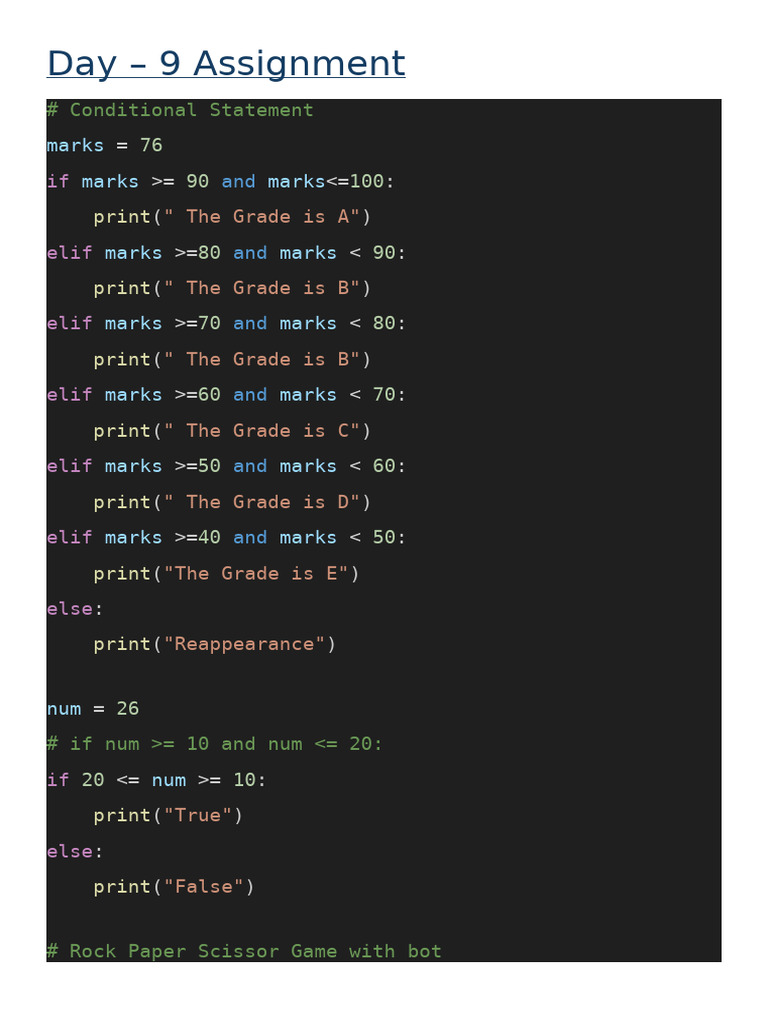 Python Conditional Statements and Games | PDF | Computer Science ...