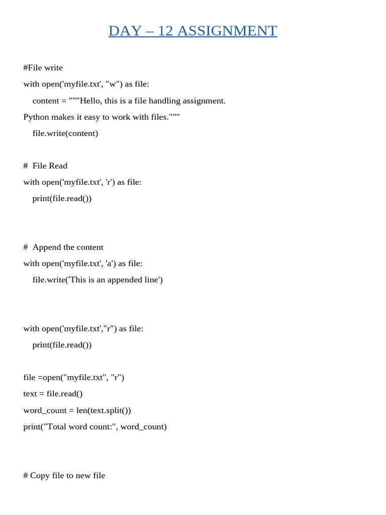 Day-12 Assignment With Solutions | PDF