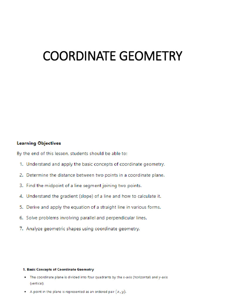 Coordinate Geometry | PDF