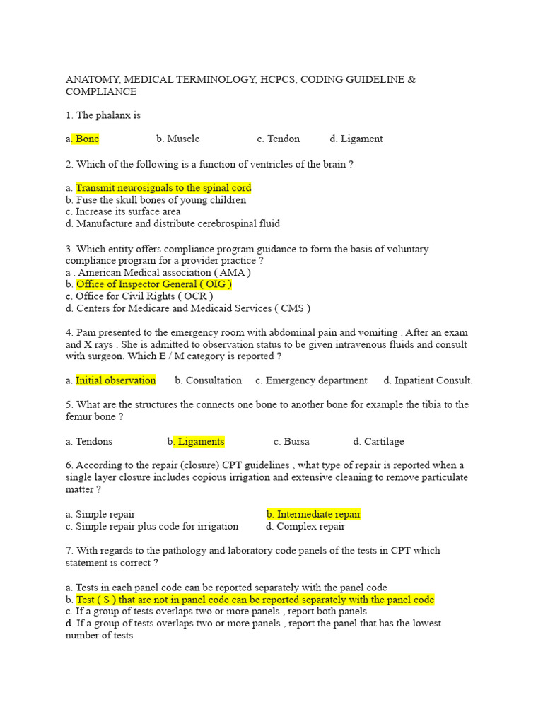 CPC Anatomy, MEd Term, Coding Guidelines, HCPCS An - 241130 - 085027 ...