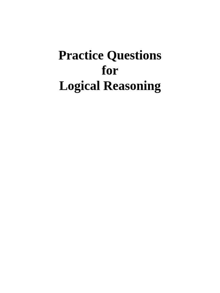 Booklet On Logical Reasoning | PDF | Yellow | Color