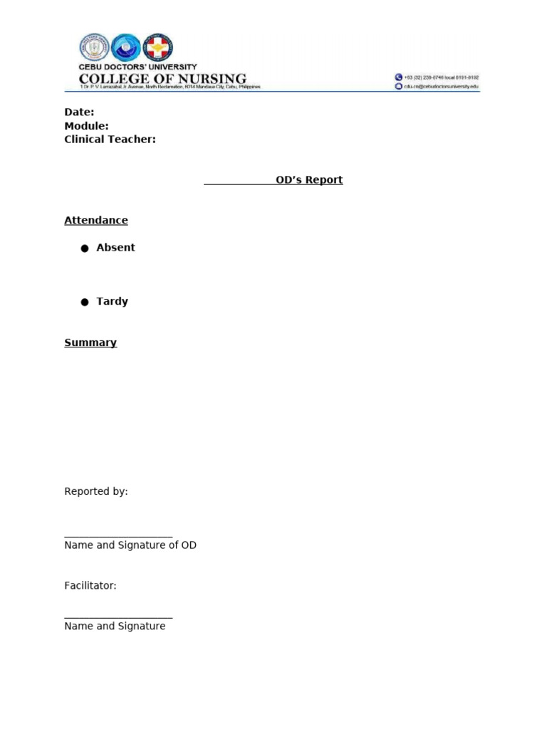 ODs Report Sample 2 | PDF