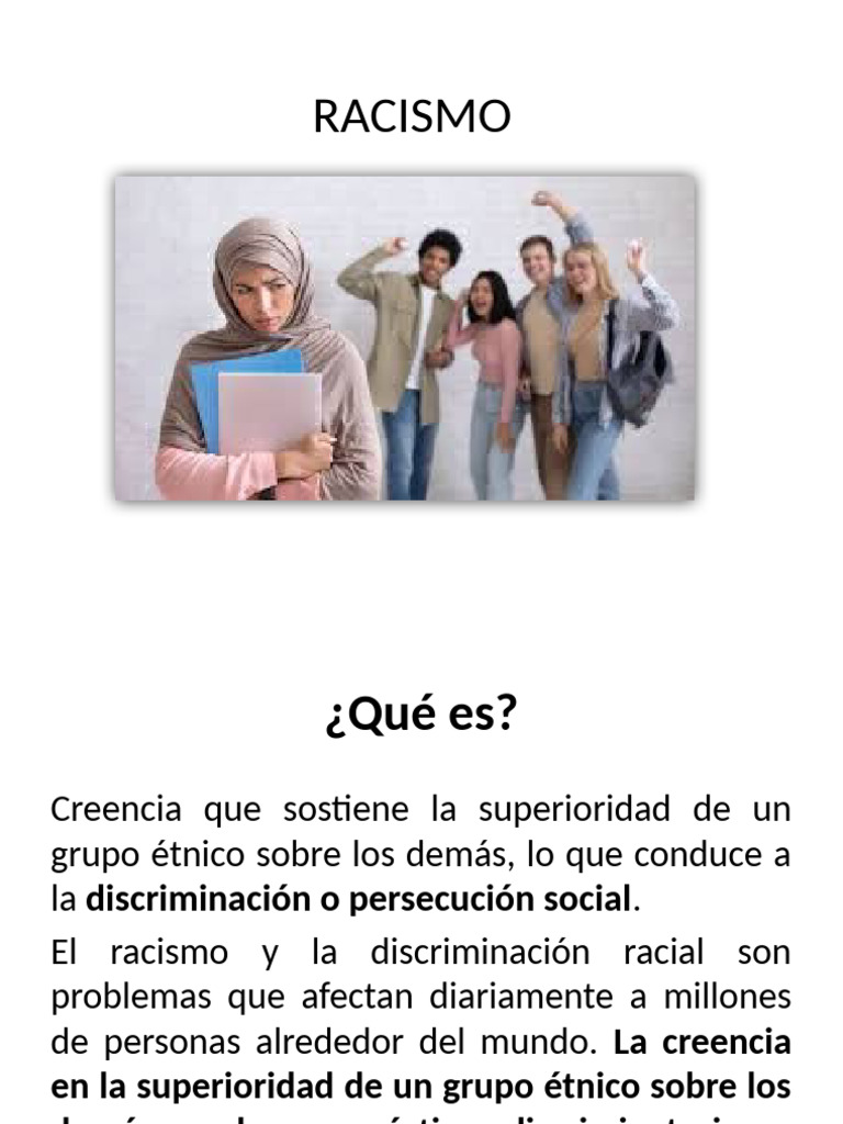 Tipos de Racismo y Derechos Humanos | PDF | Racismo | Discriminación y ...