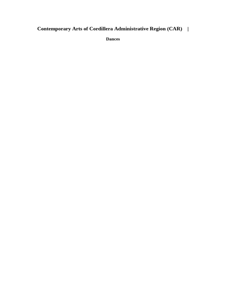 Contemporary Arts of CAR (PART 2) | PDF | Dances | Choreography