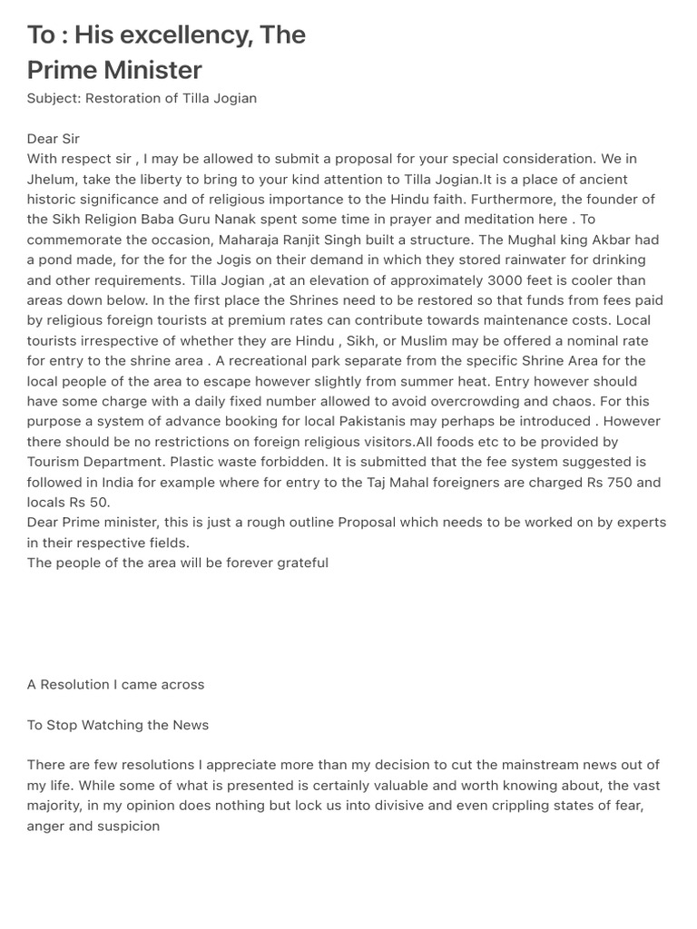 To His Excellency, The | PDF