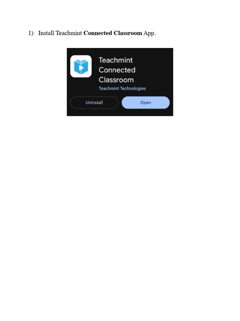 Teachmint Classroom App Setup Guide | PDF