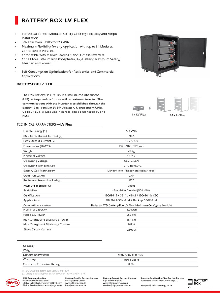 BYD Battery-Box LV Flex Overview | PDF | Power Inverter | Electrical ...