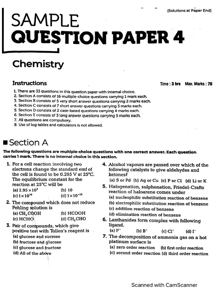 Sample Question Paper | PDF