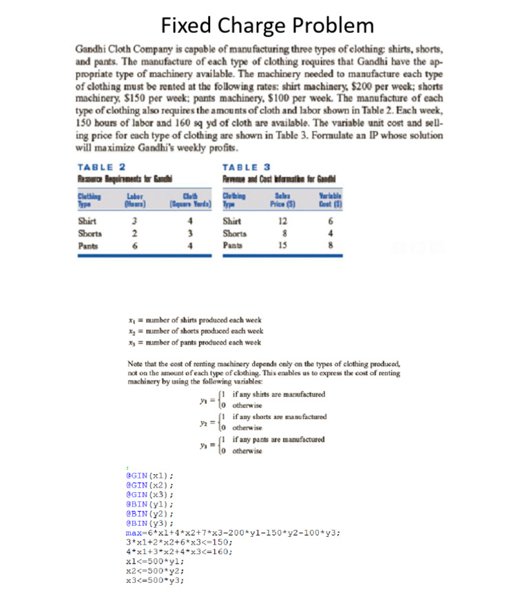 Session-4 Fixed Charge Problem | PDF
