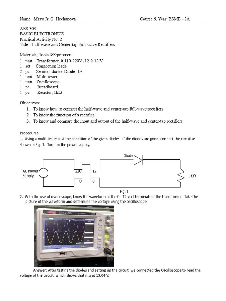 Laboratory-Manual-for-AES-303-1 | PDF | Rectifier | Electronics