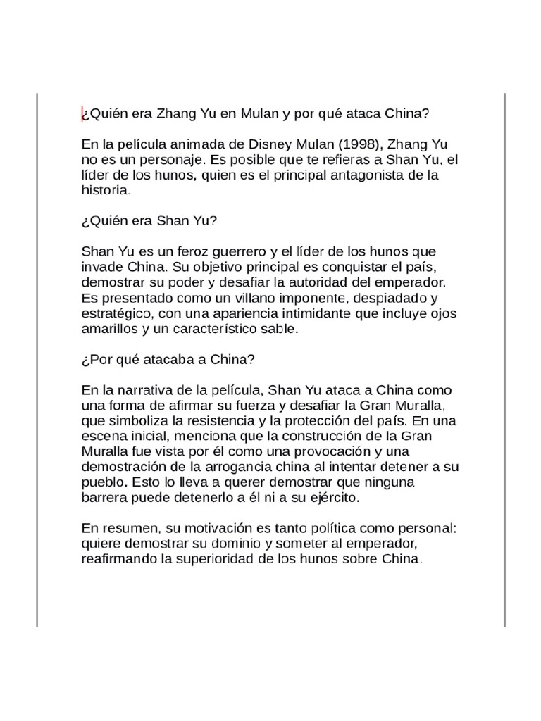 Analisis de Mulán | PDF