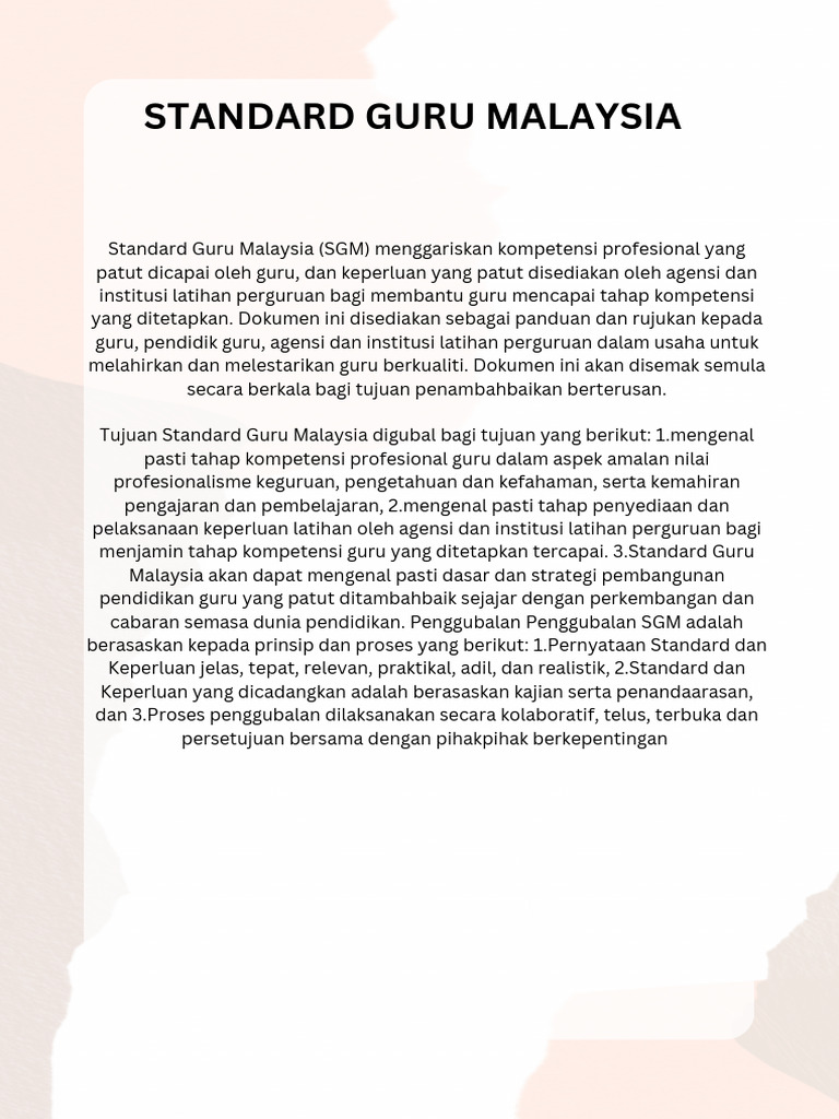 Standard Guru Malaysia (SGM) | PDF