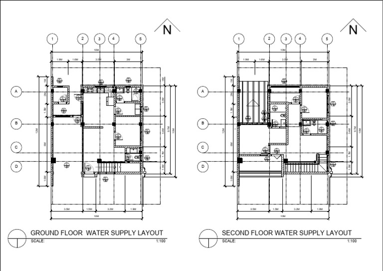 Ground Floor Water Supply Layout Second Floor Water Supply Layout | PDF
