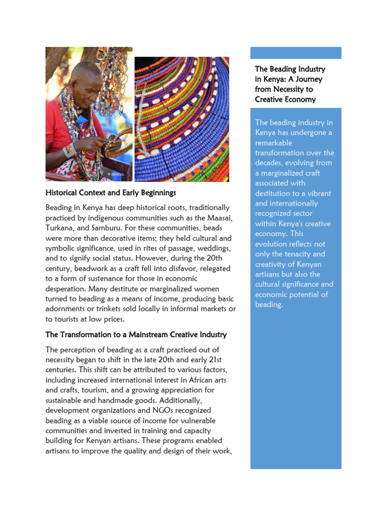 Beading Industry in Kenya | PDF | Beadwork | Kenya