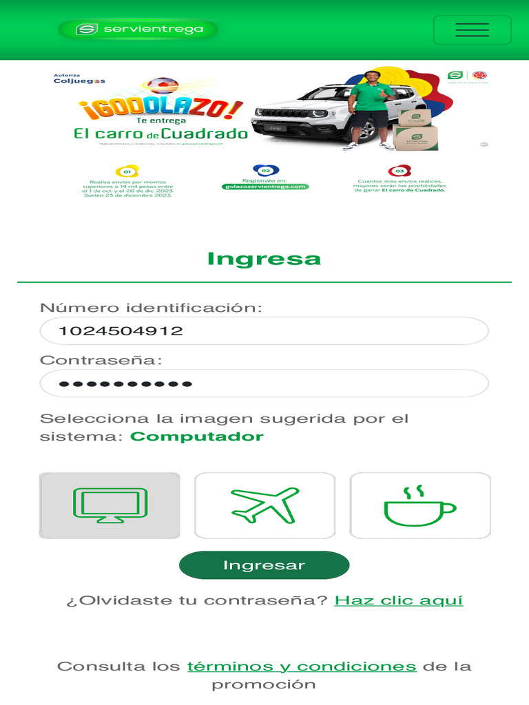 Acceso Promoción Golazo Servientrega | PDF