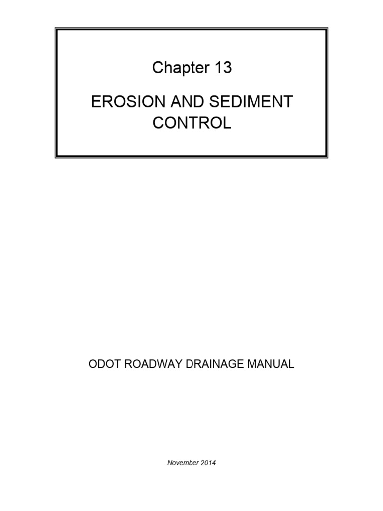 Chapter 13 Erosion and Sediment Control | PDF | Surface Runoff | Erosion