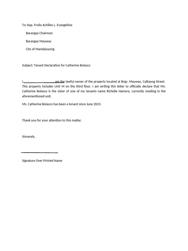 Letter To Kap Froilo | PDF