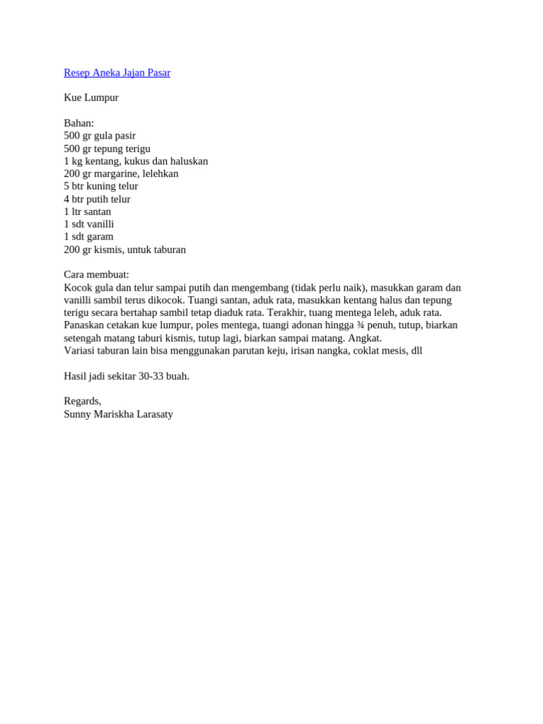 Resep Aneka Jajan Pasar | PDF