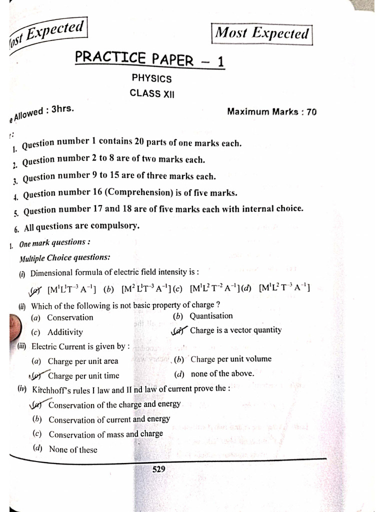 Physics Sample Paper | PDF
