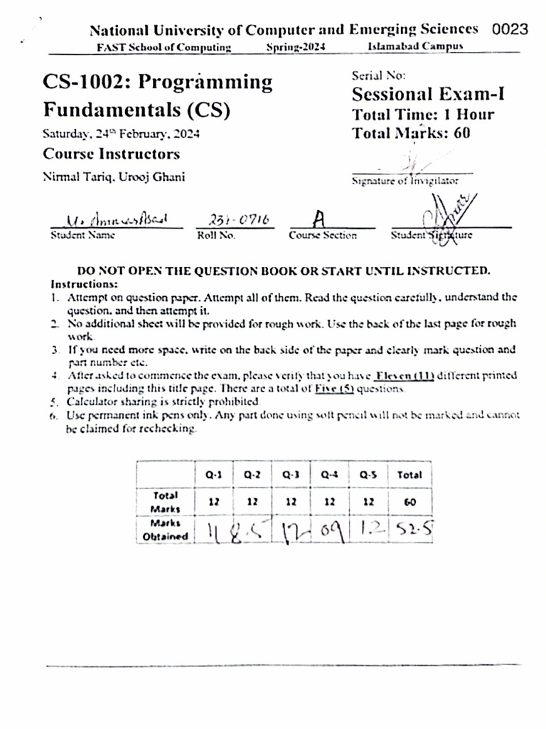 Summer 2024 Sessional 1 Pf-1 | PDF