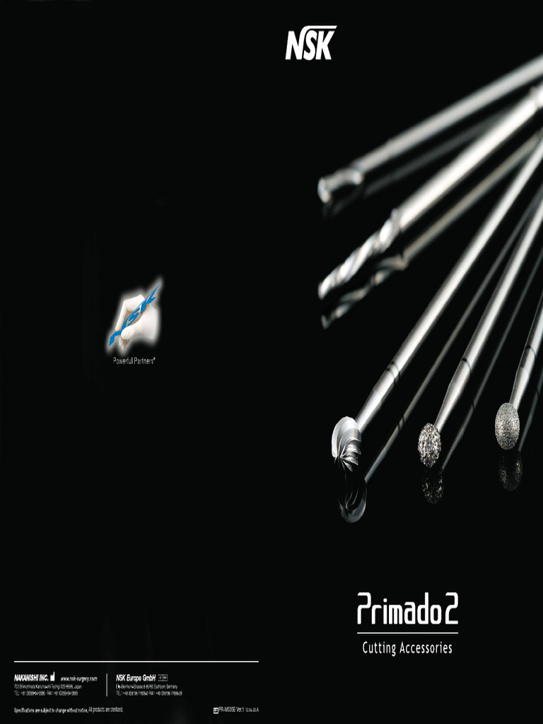 NSK Primado 2 Drill Burs Brochure | PDF | Woodworking | Wood