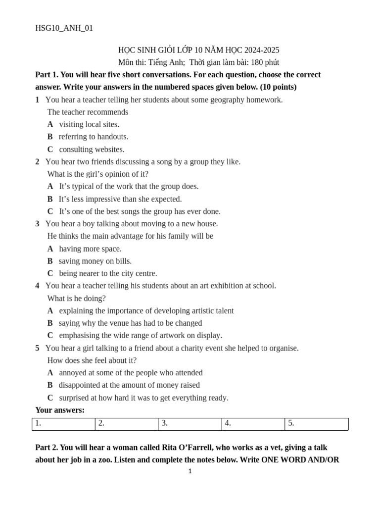 HSG10_ANH_01 | PDF | Economic Growth | Climate Change