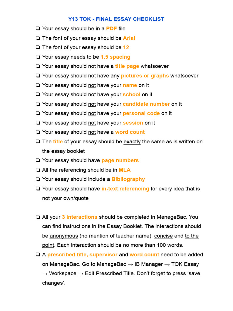 Final_TOK_Checklist | PDF