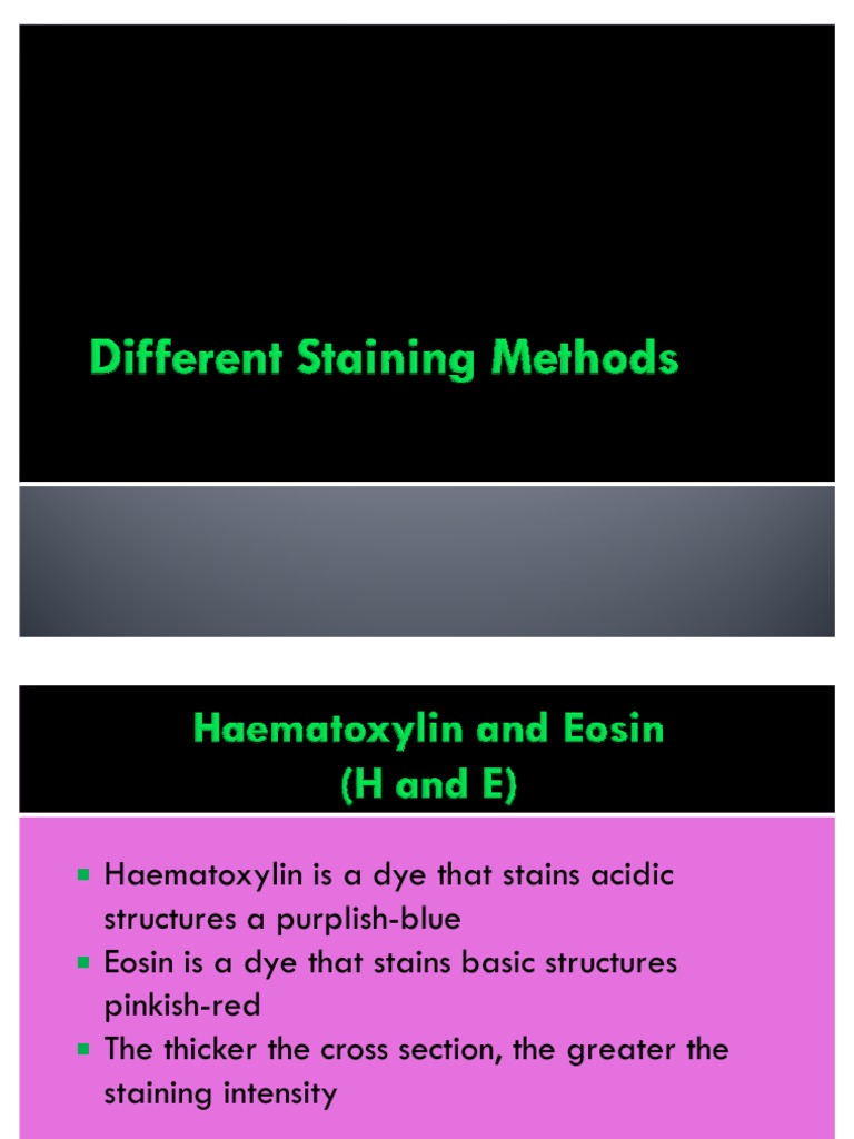 Different Staining Methods | PDF | Staining | Histology