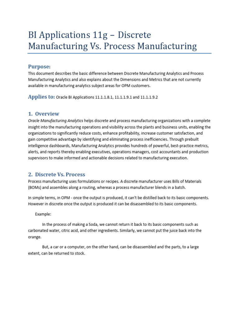 BI Applications Discrete Vs Process V3 | PDF | Software Bug | Computing