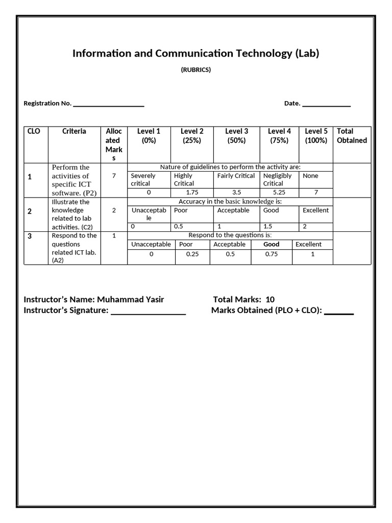 ICT Lab Activities for MS Word & PowerPoint | PDF | Microsoft Excel ...
