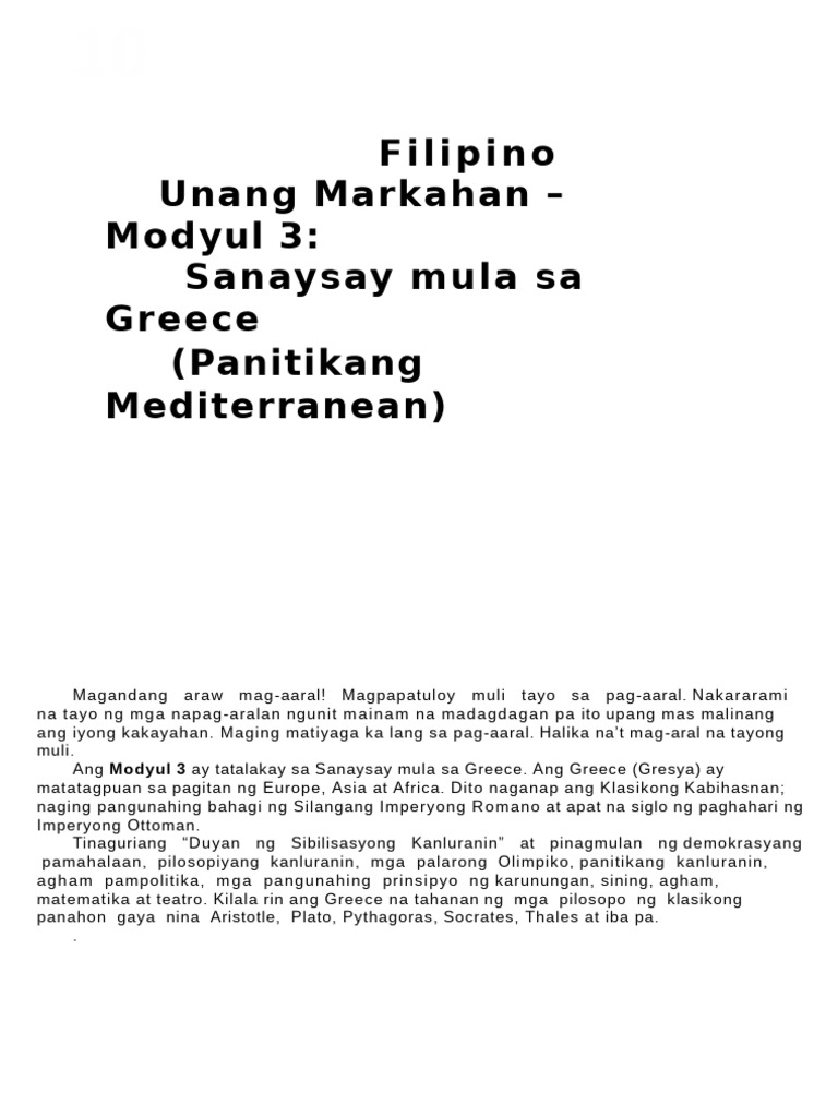 COQ1 Filipino 10 Module 3 V 2 | PDF