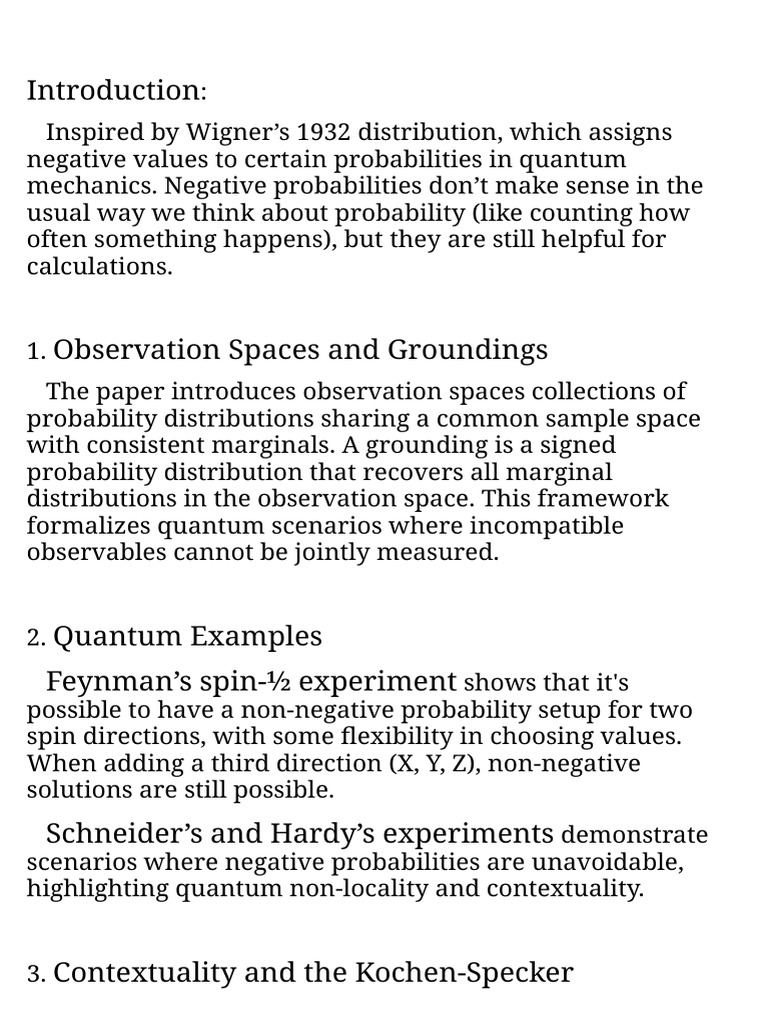 Quantum Mechanics & Negative Probabilities | PDF | Probability Distribution | Probability