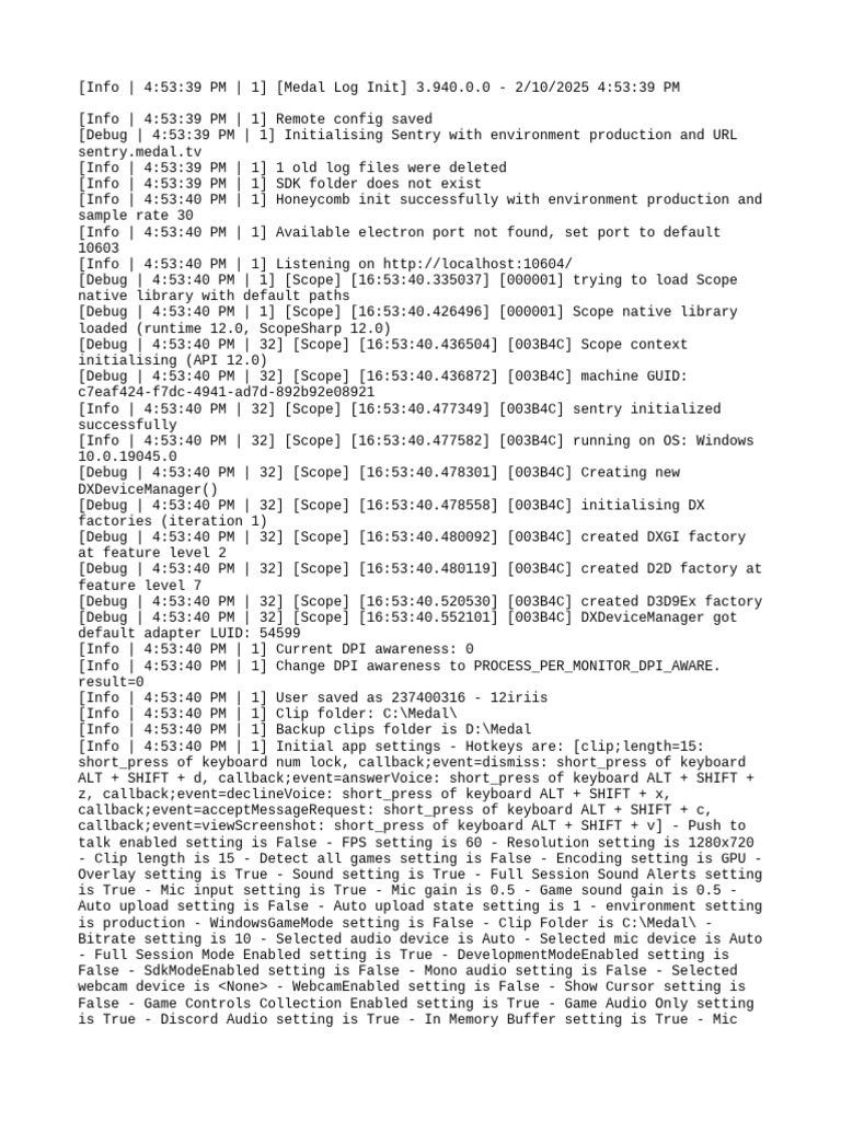 Medal Log 20250210 | PDF | Scope (Computer Science) | Graphics Processing Unit