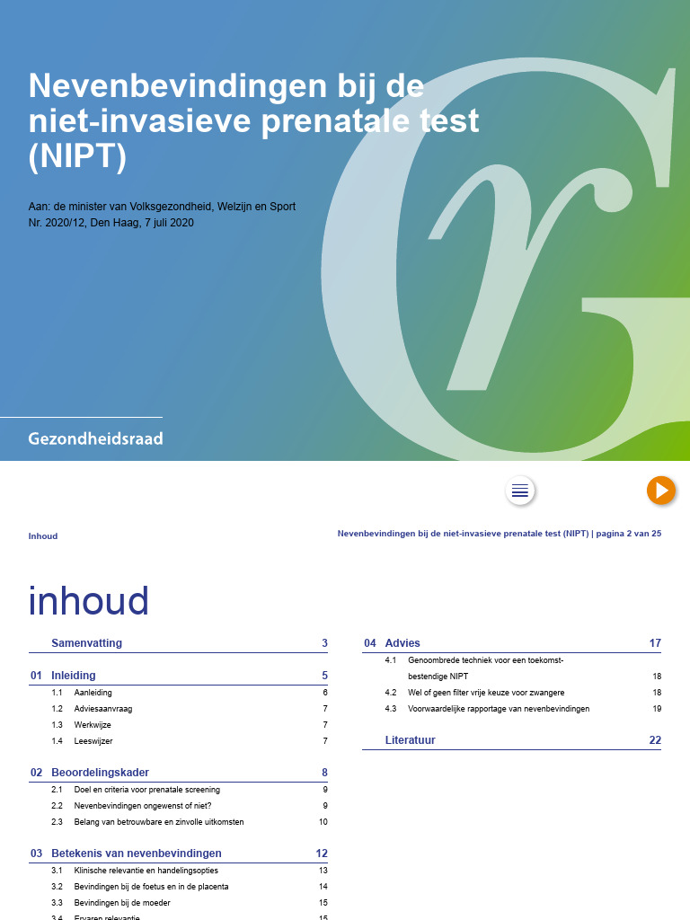 Nevenbevindingen Bij de Niet-Invasieve Prenatale Test NIPT-1 | PDF