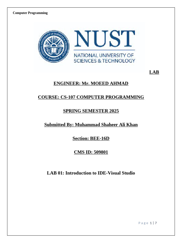 C++ Programming Lab Introduction | PDF