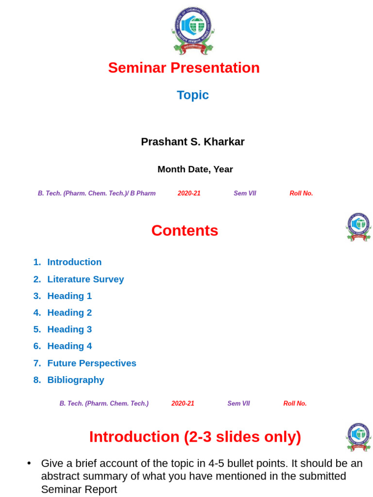 Seminar on Pharm. Chem. Tech 2020-21 | PDF | Cognition